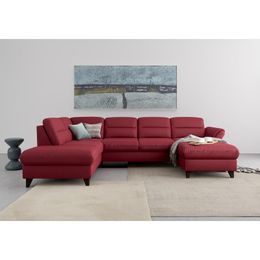Sit & More sit&more Wohnlandschaft &raquo;Mellum U-Form&laquo; Federkern, wahlweise mit Schlaffunktion, Stauraum und Armteilfunktion rot 100% Polyester B/H/T: 306cm x 87cm x