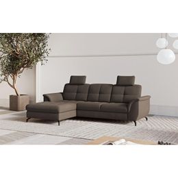 Sit & More sit&more Ecksofa &raquo;Zora&laquo; wahlweise mit Schlaffunktion und Bettkasten braun 90% Polyester 10% Polyamid B/H/T: 262cm x 92cm x 164cm, Struktur weich, 