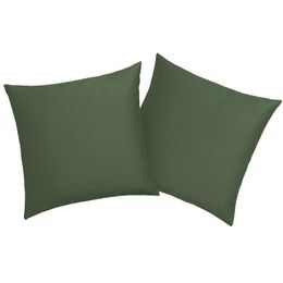 OTTO home Kissenbezug &raquo;Mila&laquo; Satin Qualit&auml;t, in Uni Design gr&uuml;n Satin, Obermaterial: 100% Baumwolle B/L: 40cm x 40cm, 2 Stk., Satin