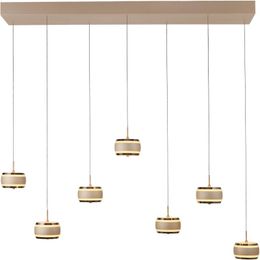 Neuhaus PURE LED Pendelleuchte &raquo;PURE Falling Rings&laquo; LED-Board 1 Stk. warmwei&szlig; - kaltwei&szlig; Comfort Lift, CCT, dimmbar, Fernbedienung, Timer gold 7, H: 