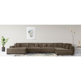 Home Affaire Wohnlandschaft &raquo;Skara U-Form&laquo; Lounge-Sofa mit Federkernpolsterung, in vielen Bezugsvarianten grau 100% Polyester B/H/T: 390cm x 86cm x 