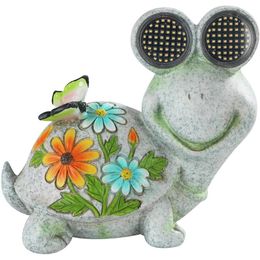 Maximex LED Dekofigur &raquo;Modell Blinky Eyes Schildkr&ouml;te&laquo; Warmwei&szlig; solarbetriebene Gartenfigur mit leuchtenden Augen, f&uuml;r Garten & Balkon bunt H: 17cm
