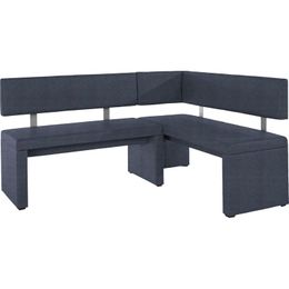 OTTO home Eckbank &raquo;Charissa&laquo; in 3 Gr&ouml;&szlig;en, verschiedene Qualit&auml;ten blau Holzwerkstoff, Massivholz B/H/T: 170cm x 90cm x 140cm, Strukturstoff, langer 