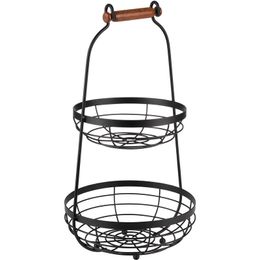 APS Etagere &raquo;2-stufige Etag&egrave;re&laquo; mit Holgriff, &Oslash; 26 cm, 2-stufig, vielseitig einsetzbar schwarz Metall &Oslash; 26cm