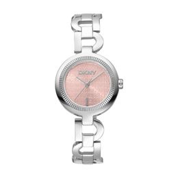 DKNY Damen DKNY Quarzuhr &raquo;Open Link Watch&laquo; Armbanduhr, Damenuhr, Edelstahlarmband, analog rosa Einheitsgr&ouml;&szlig;e