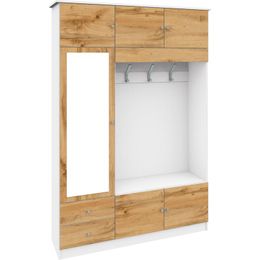 borchardt M&ouml;bel borchardt M&ouml;bel Garderobenschrank &raquo;Kompakta&laquo; H&ouml;he 202 cm wei&szlig; Holzwerkstoff wei&szlig;matt, B/H/T: 140cm x 202cm x 36cm, T&uuml;ren: 6 Stk.