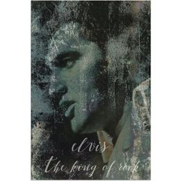 Artland Wandbild &raquo;Elvis the King&laquo; Musiker 1 Stk. tlg. als Alubild, Leinwandbild, Poster in verschied. Gr&ouml;&szlig;en gr&uuml;n B/H/T: 40cm x 60cm, Alu-Dibond-Druck Musiker