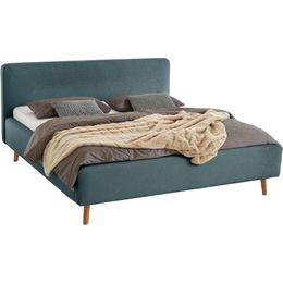 Meise M&ouml;bel meise.m&ouml;bel Polsterbett &raquo;Mattis&laquo; Topseller, wahlweise mit Bettkasten blau Bezug Bett: Struktur Gewebe (100% Polyester) Liegefl&auml;che L&auml;nge B: 200cm x 