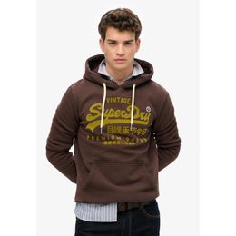 Superdry Herren Kapuzensweatshirt &raquo;VL TONAL RELAXED HOOD&laquo;, aus Baumwollmischung, Relaxed Fit, mit Rippb&uuml;ndchen braun XXL