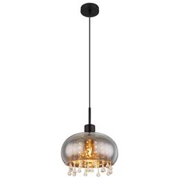 Globo LIGHTING H&auml;ngeleuchte &raquo;CORRY&laquo; E27 1 Stk. H&auml;ngelampe Esszimmer-Leuchte Esstischleuchte Wohnzimmer schwarz &Oslash; 28cm H: 120cm, 1 Stk.