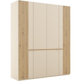 Musterring Kleiderschrank &raquo;Isabelle&laquo; Lamellen in Eiche, Griffe in silber, verschiedene Gr&ouml;&szlig;en und Farben beige Hartfaserplatte, Holzwerkstoff Champagner-Dekor, B
