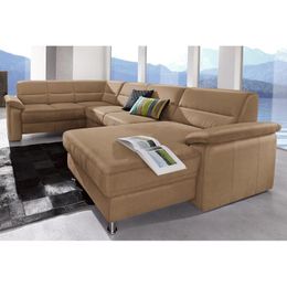 Sit & More sit&more Wohnlandschaft &raquo;Ascara U-Form&laquo; inklusive Boxspring/Federkern-Polsterung, wahlweise mit Schlaffunktion braun NaturLeder in Sitz und R&uuml;cken, 