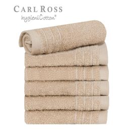 Carl Ross Gaestehandtuecher &raquo;HygieniCotton&laquo; mit 2 Aufh&auml;ngekordeln braun Frottee, Obermaterial: 100% Baumwolle B/L: 30cmx50cm, 6 Stk., Frottee