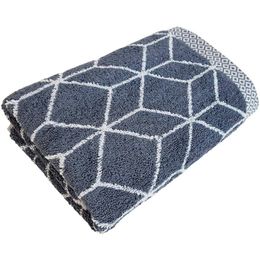 Framsohn frottier Duschtuch &raquo;Design Jacquard Prisma Badetuch&laquo; mehrfarbig gewebtem Saum, hergestellt in &Ouml;sterreich grau Jacquard-Walkfrottier, 