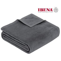 Ibena Wohndecke &raquo;Luxus&laquo; verschiedene Gr&ouml;&szlig;en, uni, Kuscheldecke, Premium, made in Europe! grau Baumwolle, Kunstfaser B/L: 180cm x 220cm