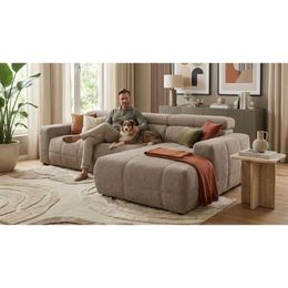 OTTO home Ecksofa &raquo;Ballerup 235 x 175 cm, auch mit verstellbarer Sitztiefe&laquo; Kopfteile & Sitztiefe verstellbar, Pet Friendly Bezug, L-Form braun 100% 
