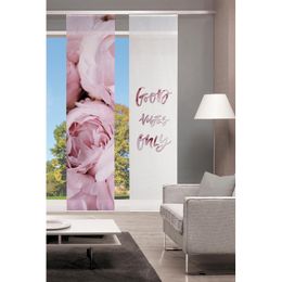Vision S Schiebegardine &raquo;ROSANA&laquo; Paneelwagen 1 Stk. tlg. HxB: 260x60, BAMBUS OPTIK rosa Polyester 260cm, Paneelwagen, 60cm