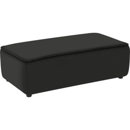 W.Schillig Hocker &raquo;around-the-block&laquo; mit eleganter Biese grau Longlife Xtra-Leder Z59: Glattleder mit modischer Pr&auml;gung. Hautst&auml;rke 0, 9 - 1, 1 mm B/H