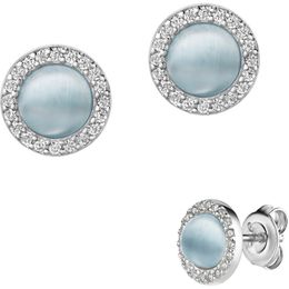 Firetti Damen Paar Ohrstecker &raquo;Schmuck Geschenk Silber 925 Ohrschmuck Ohrringe Kreis rund&laquo; Made in Germany - mit Kristallstein, Zirkonia (synth.) wei&szlig;