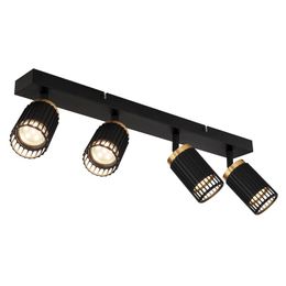 Globo LIGHTING Deckenspot &raquo;KORBEN&laquo; GU10 1 Stk. Schwarzer Strahler mit Aluminium schwarz-gold, E14 4x25W 4, H: 15,5cm, 1 Stk.