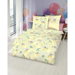 Kaeppel Kinderbettw&auml;sche &raquo;Koalas&laquo; 2 Stk. angenehm w&auml;rmend gelb Feinbiber, Obermaterial: 100% Baumwolle B/L: 135cm x 200cm, 1 Stk., 1 Stk., Feinbiber, B/L: 