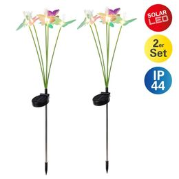 N&auml;ve n&auml;ve LED Solarleuchte &raquo;Mariposa&laquo; LED-Modul 1 Stk. Warmwei&szlig; 2er-Set Dekoerdspie&szlig;, je 6 Schmetterlinge, je 6 LED, H: 70cm, bunt bunt 6, H: 70cm, 1 Stk.