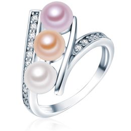 Valero Pearls Ring female size 58 Apricot / Dusky pink / Silver