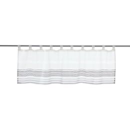 decolife Scheibengardine &raquo;Manu&laquo; Schlaufen 1 Stk. tlg. HxB: 45x140, Scheibengardine mit Webstruktur wei&szlig; Voile, Polyester 45cm, Schlaufen, 140cm