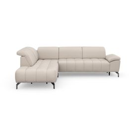 Sit & More sit&more Ecksofa &raquo;Cool L-Form&laquo; wahlweise mit Kopfteilverstellung und Vorziehsitz motorisch grau B/H/T: 272cm x 79cm x 220cm, Luxus-Microfaser Euphoria
