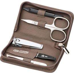 ERBE&reg; Erbe ERBE Manik&uuml;re-Etui &raquo;Siena&laquo; Lederetui mit Zippverschluss grau B/H/T: 65mm x 100mm 5