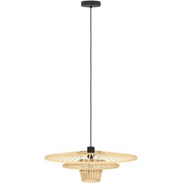 Eglo H&auml;ngeleuchte &raquo;Lydney H&auml;ngelampe, Pendelleuchte, Esszimmerlampe Japanisch, E27, Lampe&laquo; E27 1 Stk. H&auml;ngeleuchte - H110 x &Oslash;57 cm - schwarz - 1X40W 
