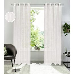 OTTO home Gardine &raquo;Marric&laquo; &Ouml;sen 1 Stk. tlg. halbtransparent, Linenoptik mit Streifen, verschiedene Gr&ouml;&szlig;en Polyester 225cm, &Ouml;sen, 135cm