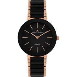 Jacques Lemans Herren Keramikuhr &raquo;Monaco&laquo; Armbanduhr, Herrenuhr, Damenuhr, bis 10 bar wasserdicht, analog rosa Einheitsgr&ouml;&szlig;e