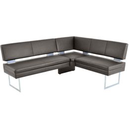 K+w Komfort & Wohnen K+W Komfort & Wohnen Eckbank langer Schenkel links oder rechts, mit dekorativen Distanzhalter grau B/H/T: 199cm x 89cm x 158cm, Microfaser Struktur 