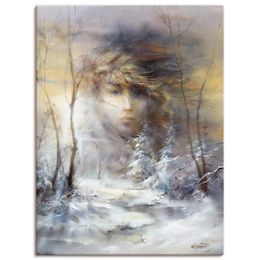 Artland Leinwandbild &raquo;Winter&laquo; Frau 1 Stk. tlg. auf Holzrahmen gespannt wei&szlig; Leinwand B/H/T: 60cm x 80cm, Leinwandbild Frau Hochformat, 1 Stk.