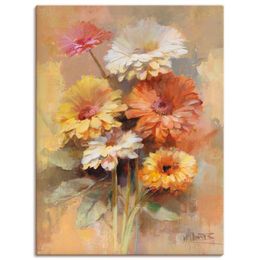 Artland Leinwandbild &raquo;Blumenstrau&szlig; I&laquo; Blumen 1 Stk. tlg. auf Holzrahmen gespannt braun Leinwand B/H/T: 45cm x 60cm, Leinwandbild Blumen Hochformat, 1 Stk.
