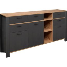 M&auml;usbacher Sideboard &raquo;Nele&laquo; Breite 193 cm schwarz B/H/T: 193cm x 92cm x 44cm, 5 Stk.