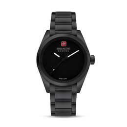 SWISS MILITARY HANOWA Herren Quarzuhr &raquo;Dark Matter&laquo; Armbanduhr, Herrenuhr, Swiss Made, Edelstahlarmband, analog schwarz Einheitsgr&ouml;&szlig;e