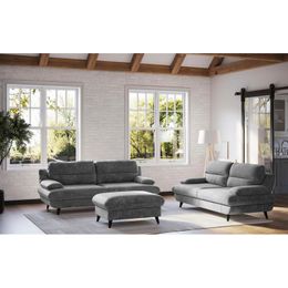 OTTO home 3-Sitzer &raquo;Pike, B: 218 cm&laquo; mit Metallf&uuml;&szlig;e, wahlweise auch in Echtleder 92% POLYESTER (PES) / 8% POLYAMID (PA) B/H/T: 218cm x 90cm x 95cm, 