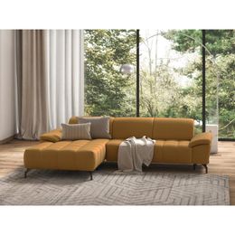 Sit & More sit&more Ecksofa &raquo;Cool L-Form&laquo; wahlweise mit Kopfteilverstellung und Vorziehsitz, motorisch gelb B/H/T: 290cm x 79cm x 185cm, Luxus-Microfaser Paris, 