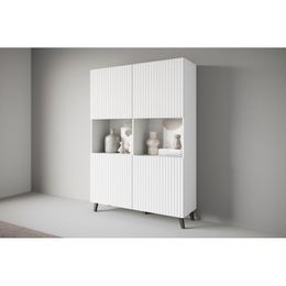 Home Affaire Highboard &raquo;Phuket, Front MDF&laquo; Moderne Hochkommode ohne Griffe mit 10 F&auml;chern, Breite 120 cm wei&szlig; B/H/T: 120cm x 168cm x 39cm, 4 Stk.