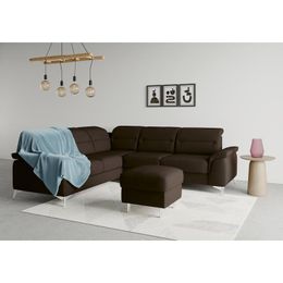 Sit & More sit&more Ecksofa &raquo;Sinatra L-Form&laquo; optional mit Kopfteilverstellung und Armteilfunktion braun 100% Polyester B/H/T: 251cm x 85cm x 231cm, Luxus-