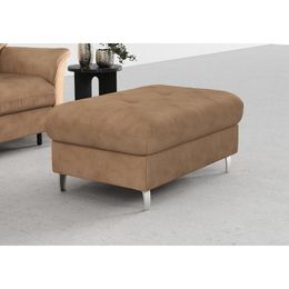 Sit & More sit&more Hocker &raquo;Marano&laquo; mit Stauraum braun 100% Polyester B/H/T: 102cm x 43cm x 67cm, Luxus-Microfaser ALTARA NUBUCK ,mit Stauraum,Fu&szlig;farbe: Nickel 