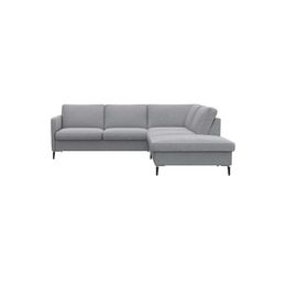 FLEXLUX Ecksofa &raquo;Fiore, L-Form&laquo; schmale Armlehnen, F&uuml;&szlig;e Alu/schwarz, B/T 234/225cm, Kaltschaum im Sitz grau 100% Polyester B/H/T: 234cm x 85cm x 225cm
