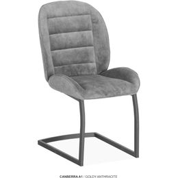 OMG Design Esszimmerstuhl &raquo;Canberra&laquo; (Set) 2 Stk.Esszimmerstuhl, pflegeleichter Samtvelour Bezug Polyester B/H/T: 51cm x 95,5cm x 63cm, 2 Stk., Stoff 