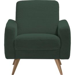 exxpo - sofa fashion Sessel &raquo;Samso, Loungesessel&laquo; elegant und bequem, aktueller Cord Bezug braun 100% PES Cord POSO, B/H/T: 82cm x 87cm x 80cm