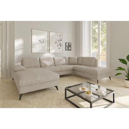 Sit & More sit&more Wohnlandschaft &raquo;Morris Jubi U-Form, B: 300 cm&laquo; mit Armteilfunktion & 1 Zierkissen, optional Schlaffunktion beige 100% Polyester B/H/T: 300cm 