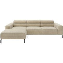 Home Affaire Ecksofa &raquo;Ecksofa, L-Form, incl. Kopfteilverstellung, Breite 258 cm&laquo; wahlweise elektrische Sitztiefenverstellung beige 88% Polyester, 12% 