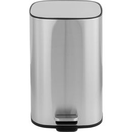 OTTO home M&uuml;lleimer &raquo;Keenna, Soft Close, mit verstecktem Griff&laquo; 1 Beh&auml;lter Treteimer f&uuml;r K&uuml;che oder Bad, Abfalleimer mit Deckel silber Edelstahl B/H/T