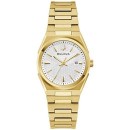 Bulova Damen Quarzuhr &raquo;Classic&laquo; Armbanduhr, Damenuhr, Edelstahlarmband, analog, Big Date gold Einheitsgr&ouml;&szlig;e